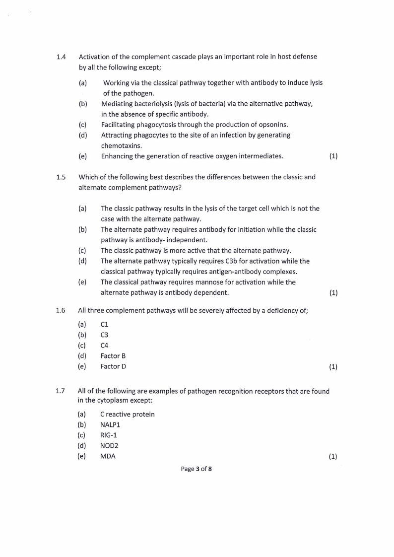 IMY521S - IMMUNOLOGY - 1ST OPP - NOV 2022 :: NUST past examination ...