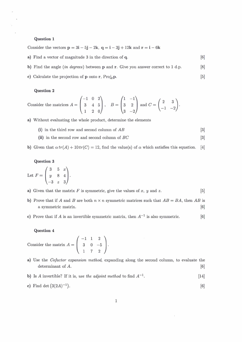 LIA502S - LINEAR ALGEBRA 1 - 1ST OPP - JUNE 2023 :: NUST past ...
