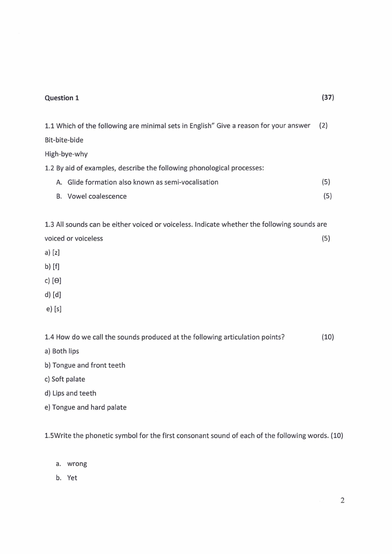 IPP521S - INTRODUCTION TO PHONETICS AND PHONOLOGY - 2ND OPP - JANUARY ...