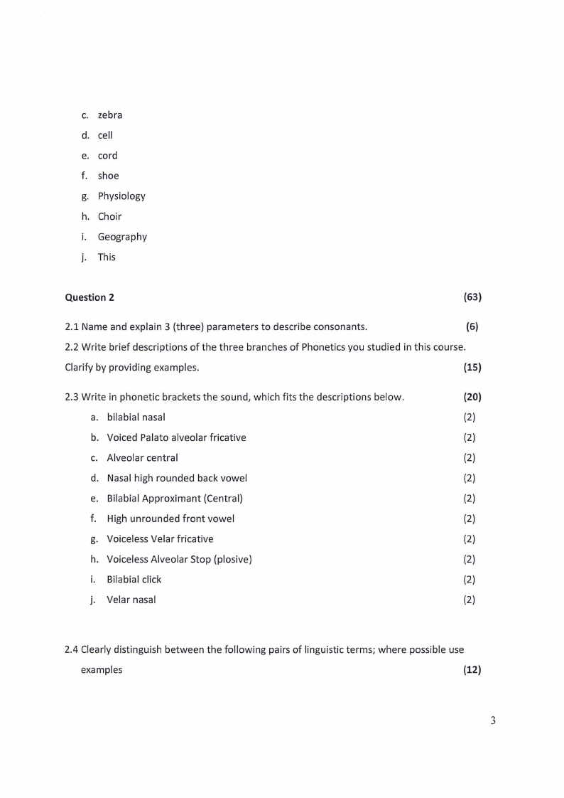 IPP521S - INTRODUCTION TO PHONETICS AND PHONOLOGY - 2ND OPP - JANUARY ...
