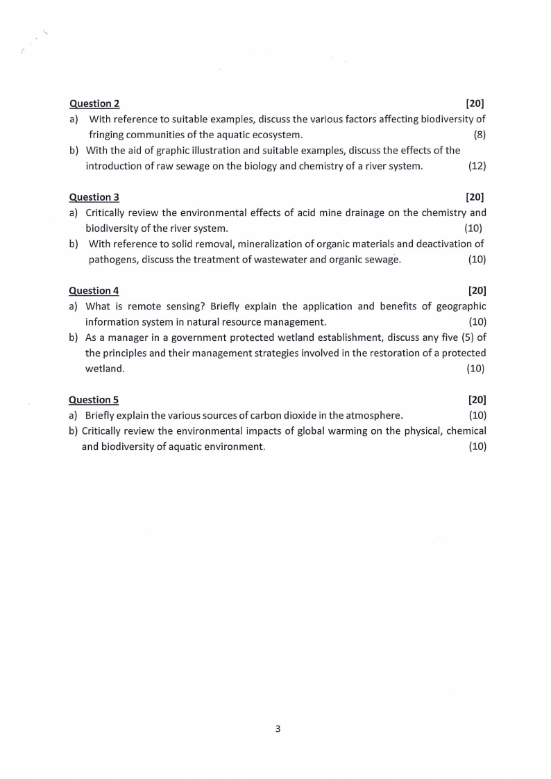 EBM811S - ENVIRONMENTAL BIOLOGY AND AQUATIC ECOSYSTEM MANAGEMENT - 1st ...