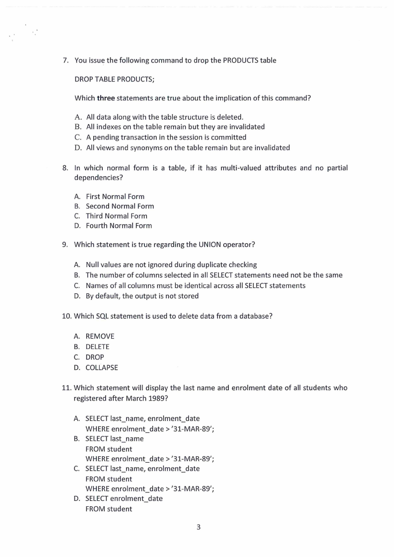 DBF510S - DATABASE FUNDAMENTALS - 2ND OPP - JULY 2022 :: NUST past examination papers between ...