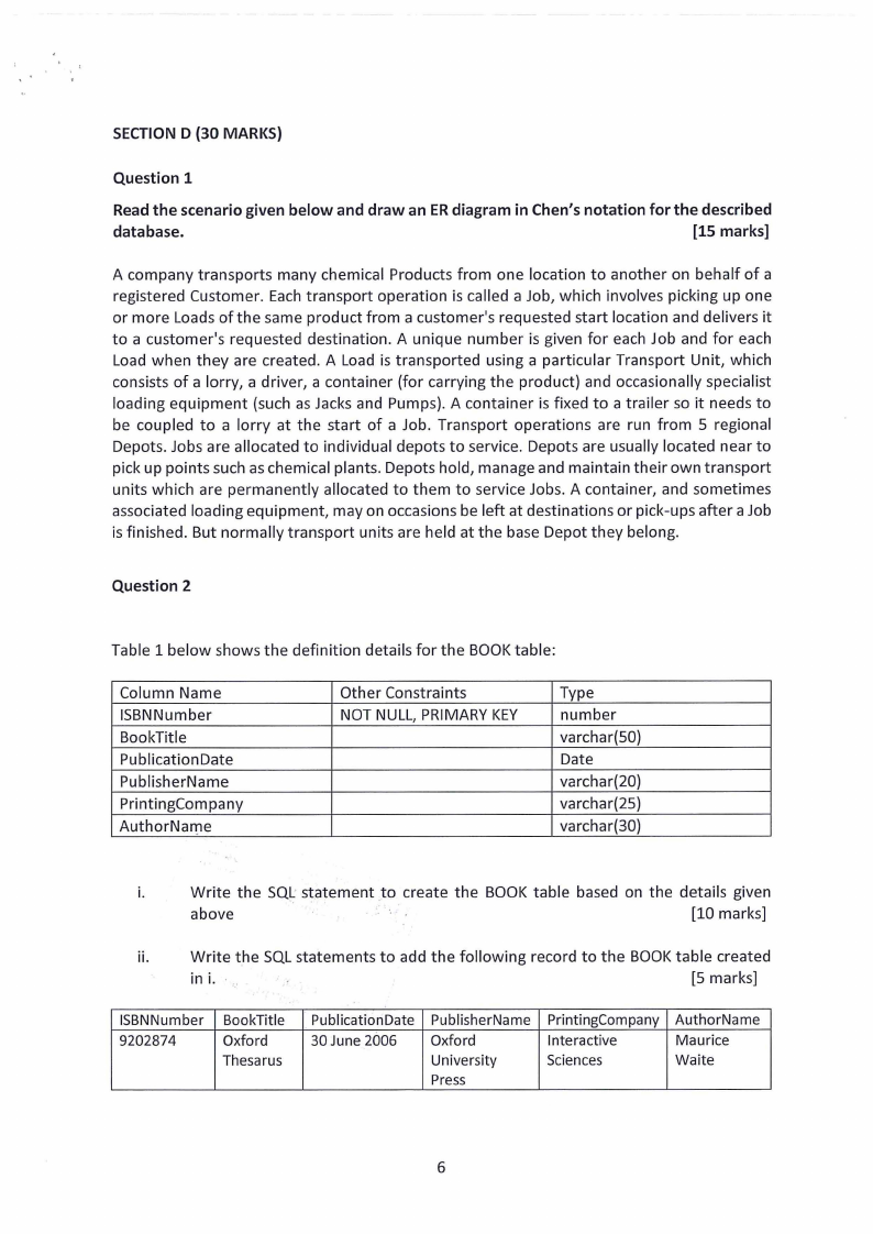 DBF510S - DATABASE FUNDAMENTALS - 2ND OPP - JULY 2022 :: NUST past examination papers between ...