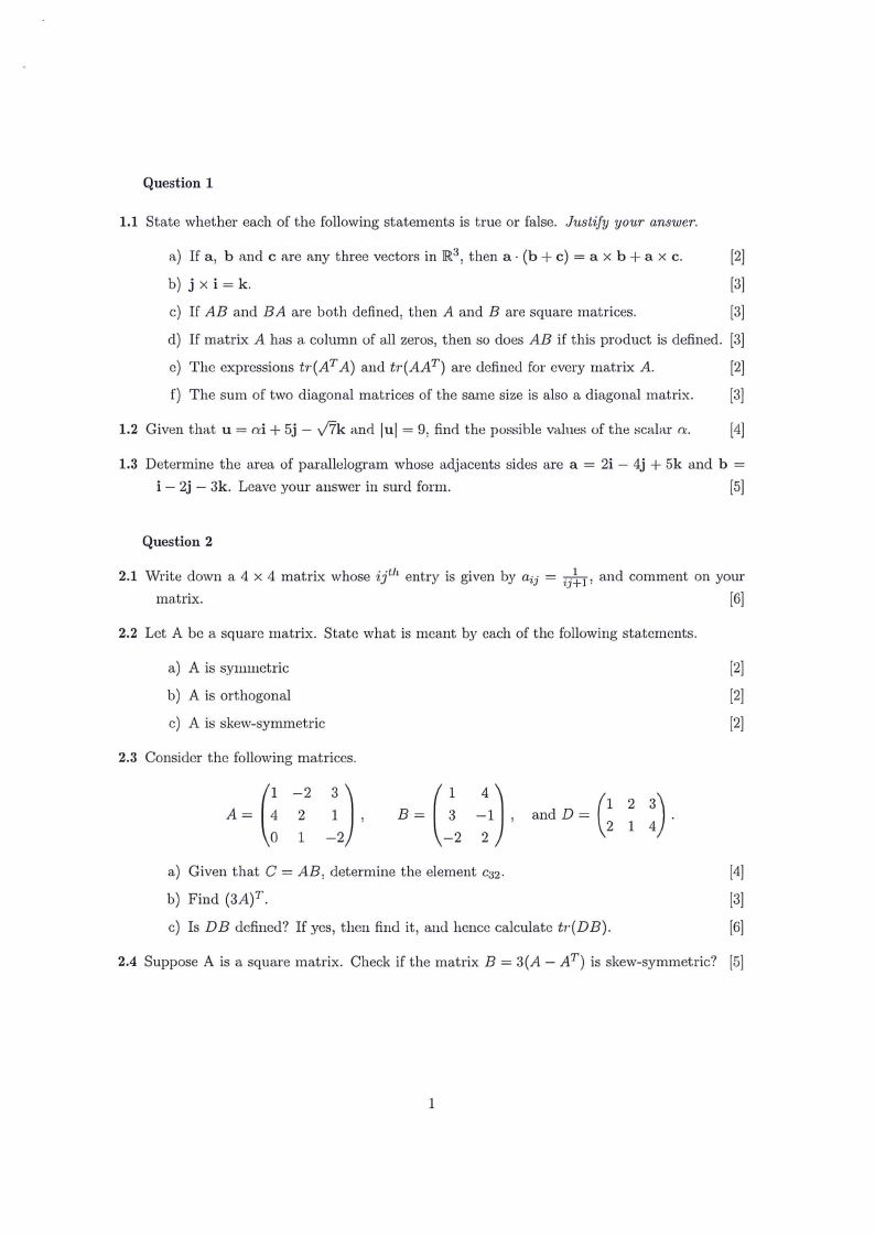 LIA502S - LINEAR ALGEBRA 1 - 2ND OPP - JAN 2023 :: NUST past ...