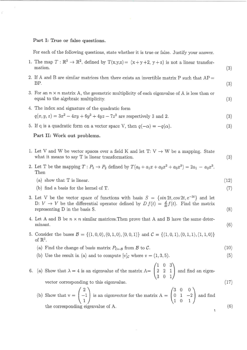 LIA601S - LINEAR ALGEBRA 2 - 2ND OPP - JANUARY 2024 :: NUST past ...