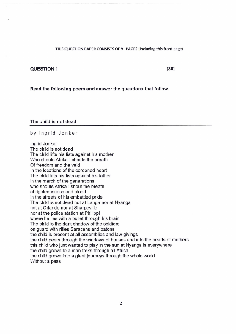 TPP621S - THEORY AND PRACTICE OF WORLD POETRY - 1ST OPP - NOVEMBER 2022 :: NUST past examination ...